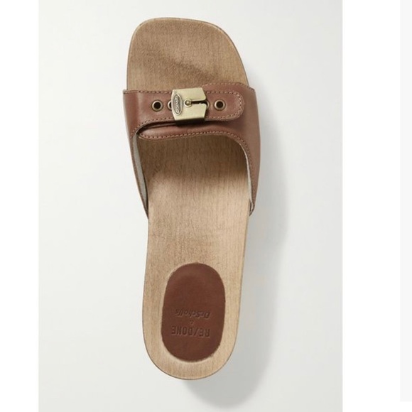 Re/Done | Shoes | Redone X Dr Scholls Buckled Leather Clog Sandals ...